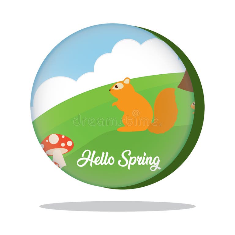 Hello spring landscape stock vector. Illustration of clipart - 173368850