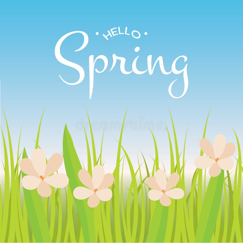 Hello spring landscape stock vector. Illustration of green - 173367087