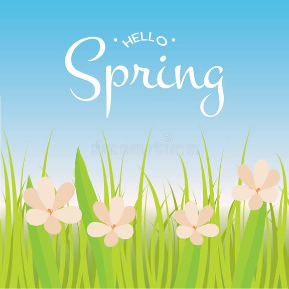 Hello spring landscape stock vector. Illustration of green - 173367087