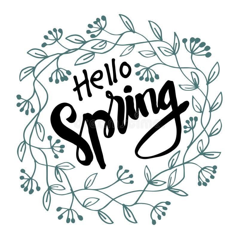 Hello spring stock vector. Illustration of happy, graphic - 89619374