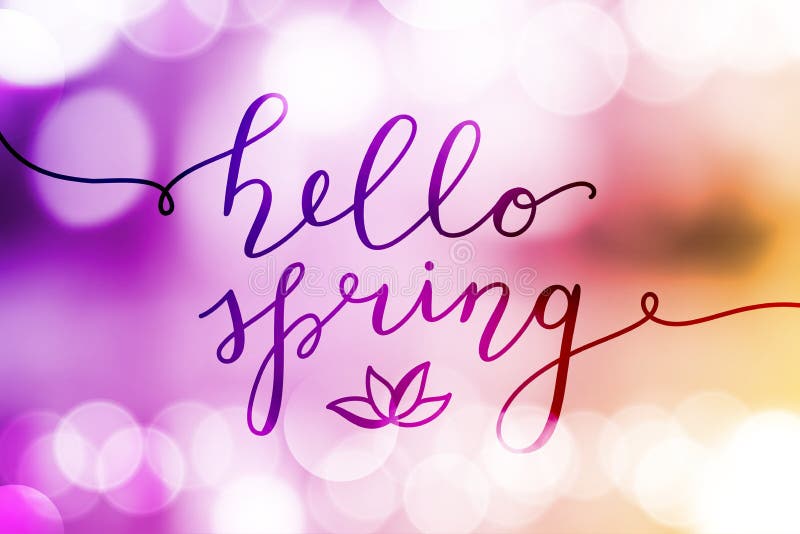 Hello spring lettering stock vector. Illustration of note - 110559616