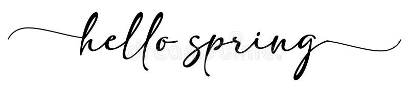 Hello Spring - Lettering Vector Isolated on White Background Stock ...
