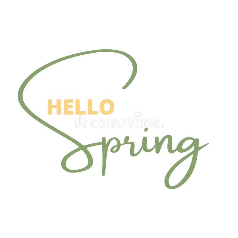 Hello Spring letters stock illustration. Illustration of design - 244053345