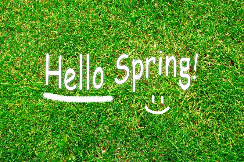 Hello Spring Message - Springtime, Green Spring Background. the ...