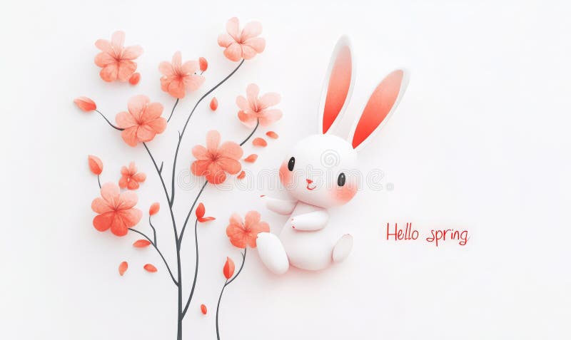 Hello Spring - Modern Calligraphy Inspirational Text on Floral ...