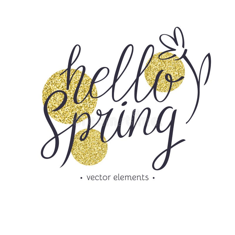 Hello Spring, Modern Hand Drawn Lettering. Stock Vector - Illustration ...