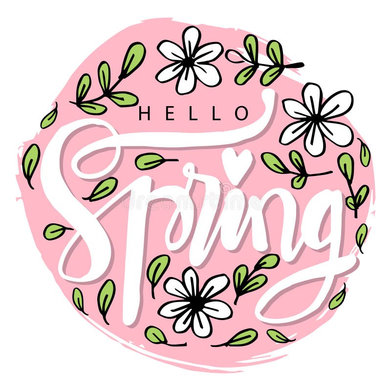 Hello spring postcard. stock illustration. Illustration of holiday ...