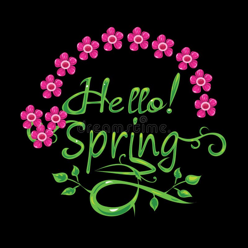 Hello spring stock vector. Illustration of present, postcard - 87601392