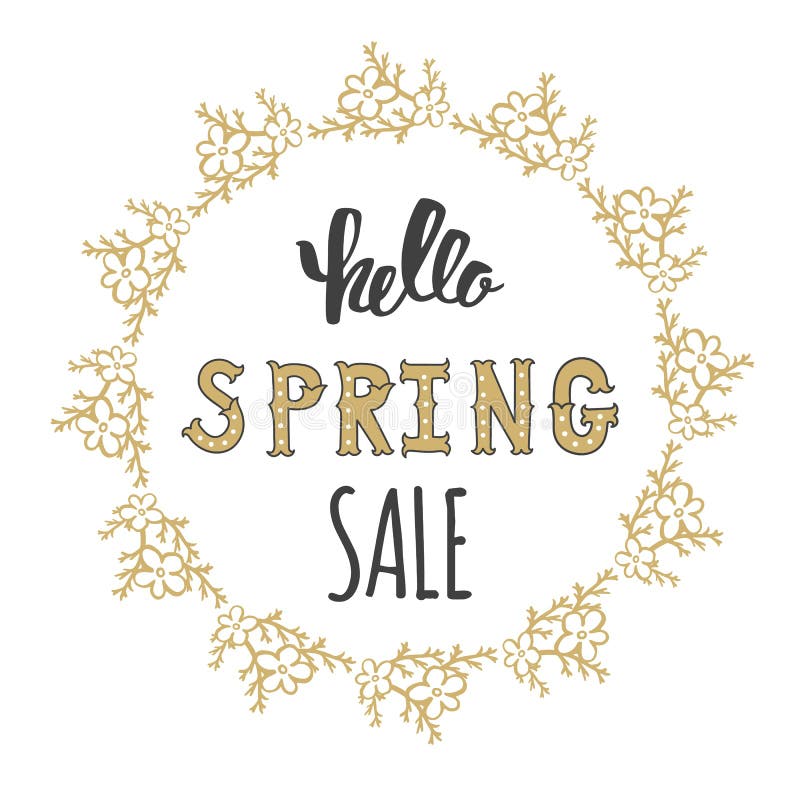 Hello Spring. Hand Lettering, Calligraphy Inscription Stock Vector ...