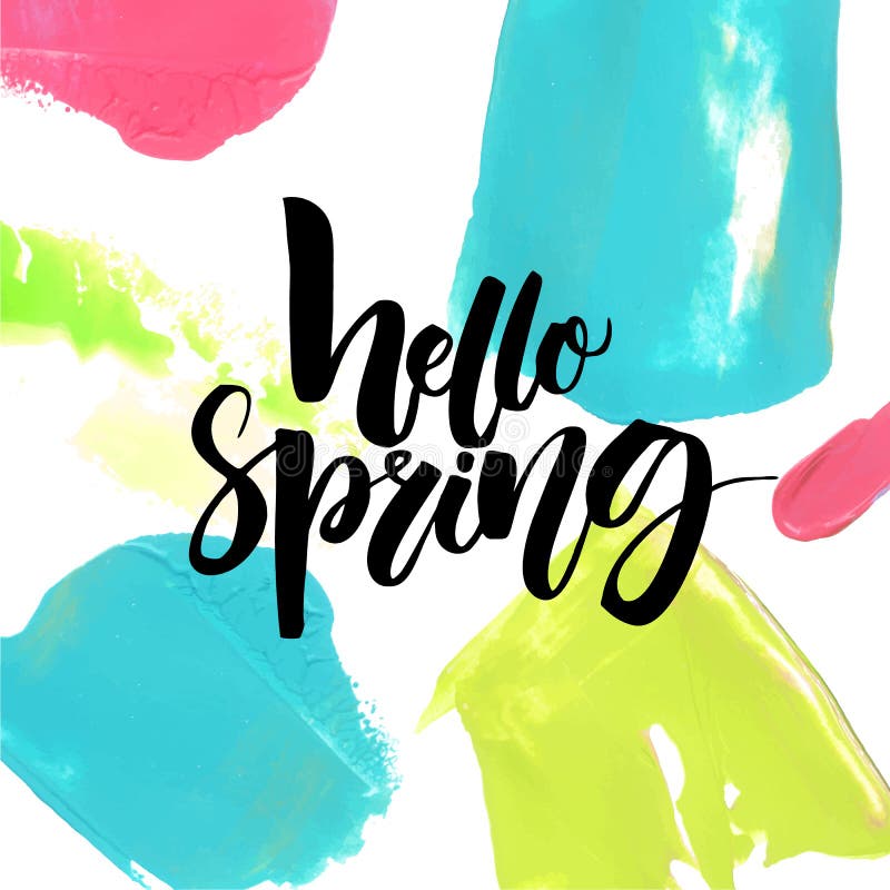 Spring Text Design, New Spring Collection, Vector Illustration Stock ...