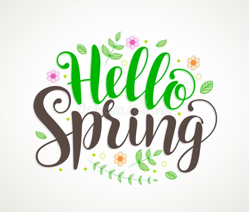 Spring Text Design, New Spring Collection, Vector Illustration Stock ...