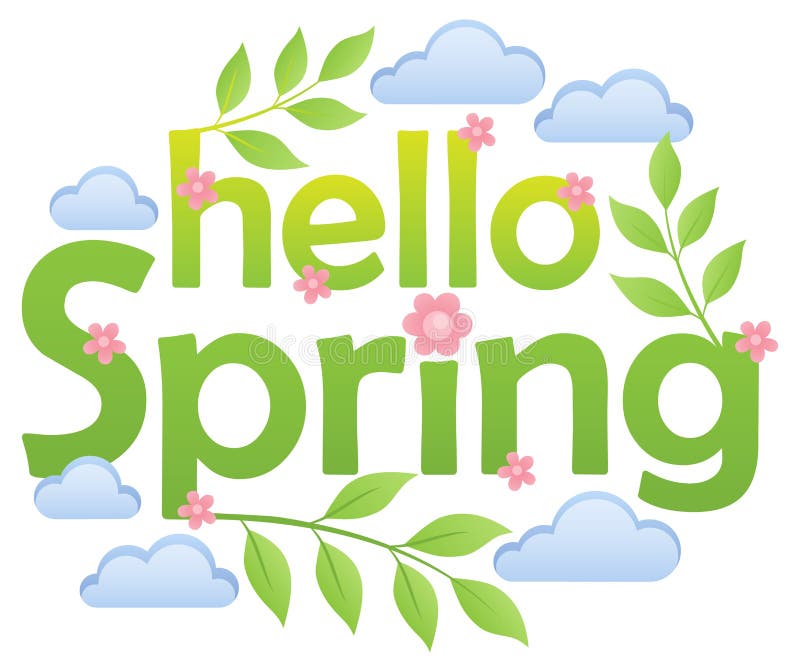 Hello spring theme image 4 stock vector. Illustration of sign - 91444824