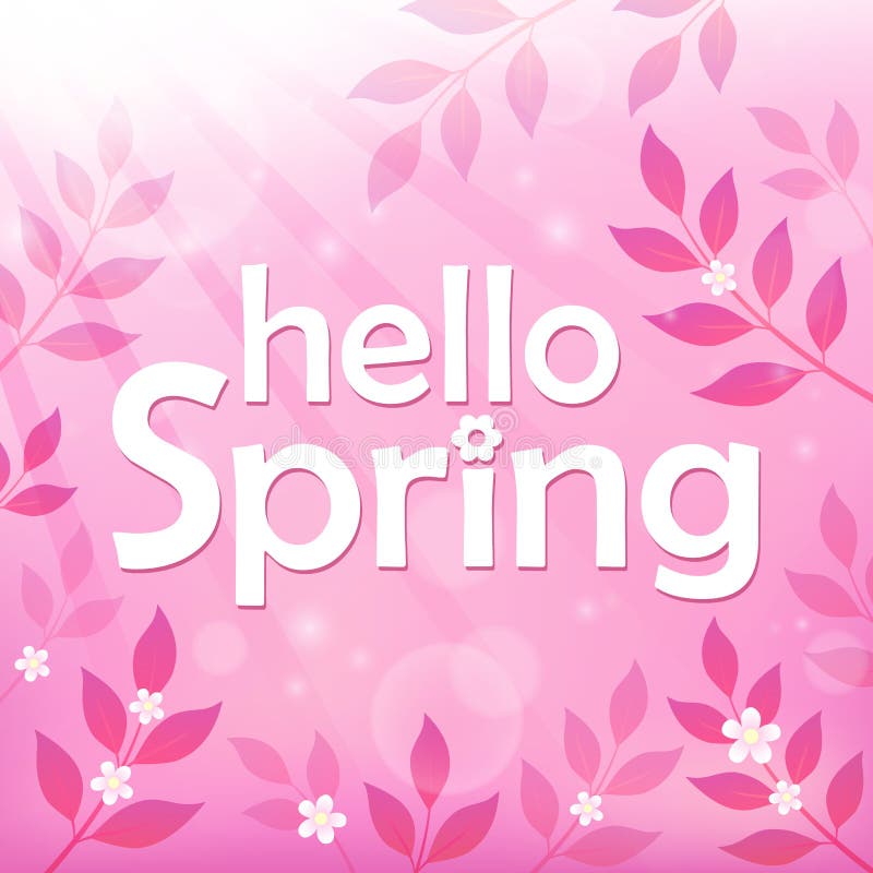 Hello spring theme image 8 stock vector. Illustration of artistic ...