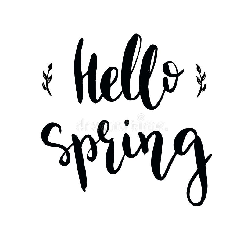 Hello spring vector stock vector. Illustration of happy - 85590455