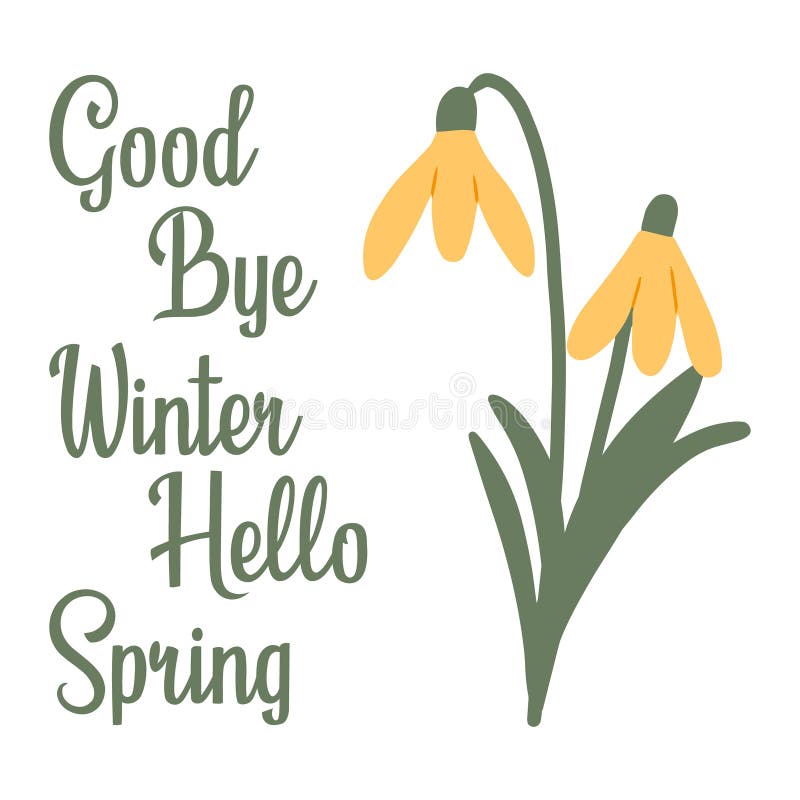 Hello Spring. Vector Illustration of a Greeting Card with Spring ...