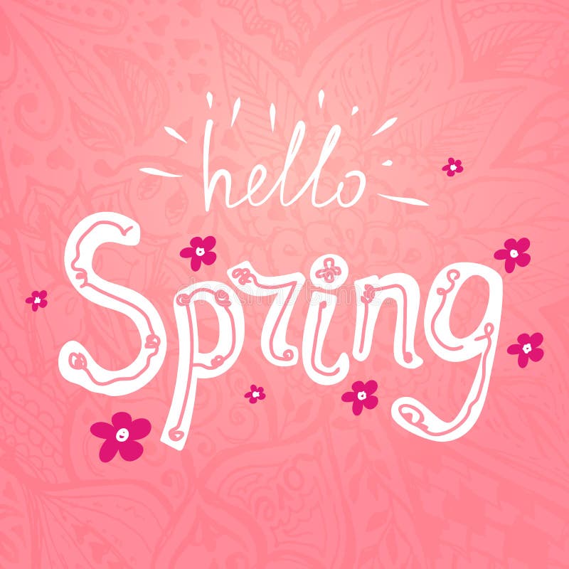 Hello spring stock vector. Illustration of vector, floral - 83809475