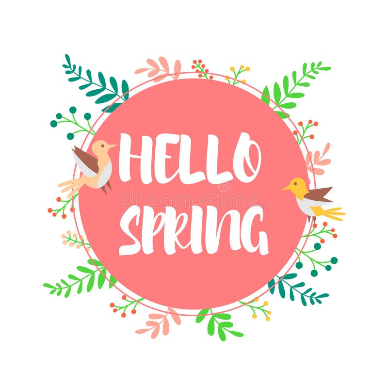 Hello Spring Vector Poster Design. Vector Illustration. Stock Vector ...