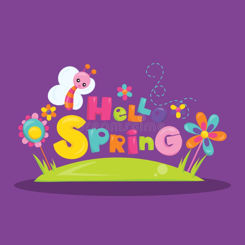 Hello Spring word 10 stock vector. Illustration of spring - 198988347