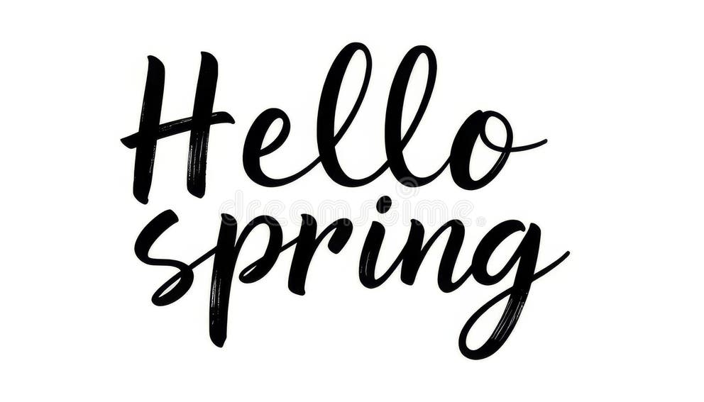 Hello Spring is Written in Cursive Style Stock Photo - Image of ...