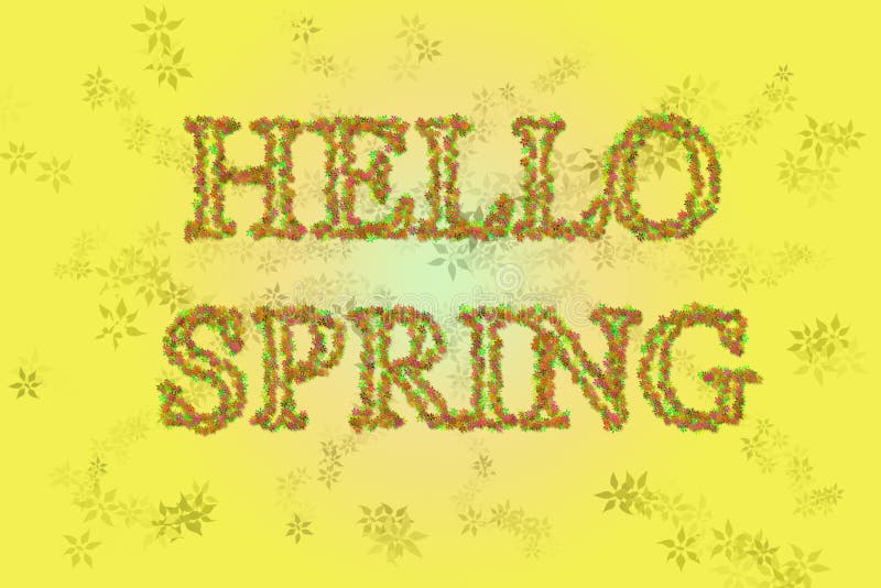 Hello Spring stock illustration. Illustration of heart - 41693805