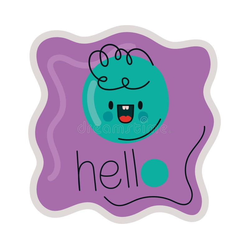 Hello Sticker stock vector. Illustration of league, illustrated - 102643005