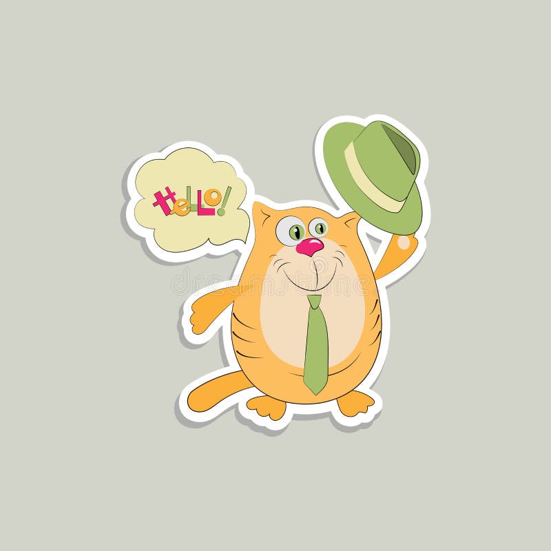 Hello Sticker stock vector. Illustration of league, illustrated - 102643005