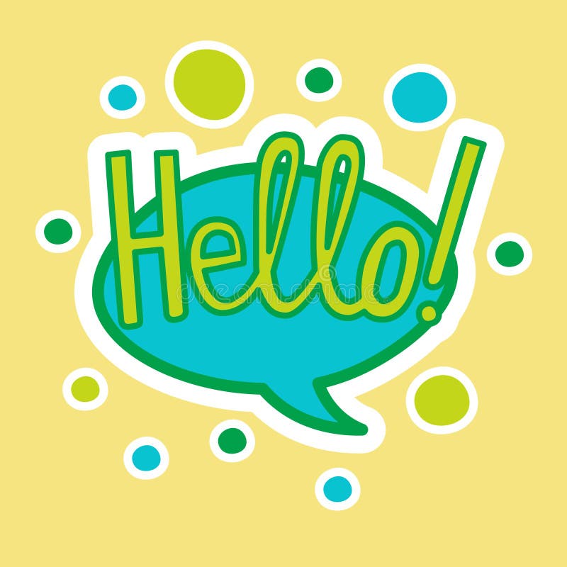Hello Sticker Social Media Network Message Badges Design Stock Vector ...