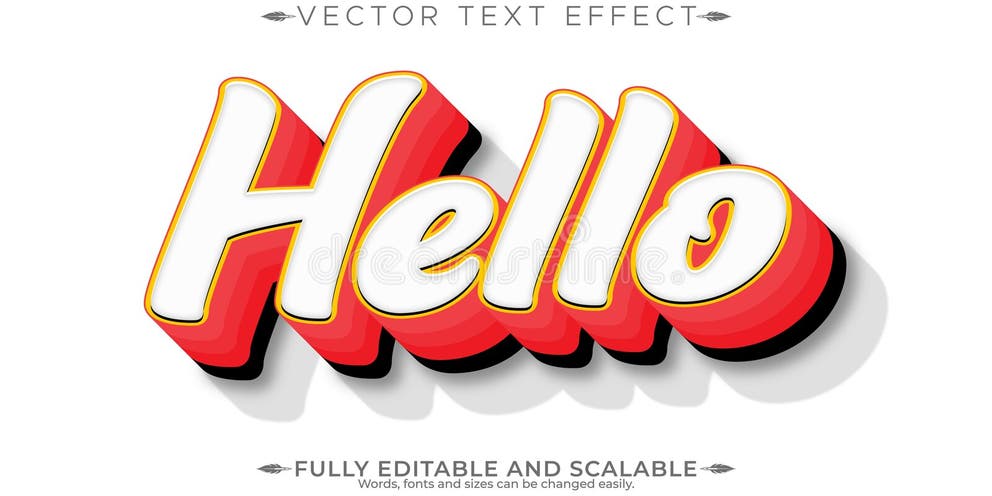 Hello Stylish Text Effect, Editable Modern Lettering Typography Font ...