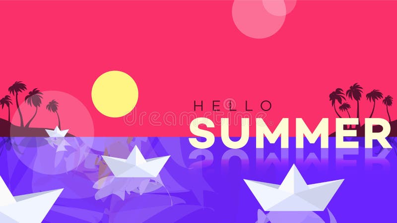 Hello Summer. Abstract Vector Background Stock Vector - Illustration of ...