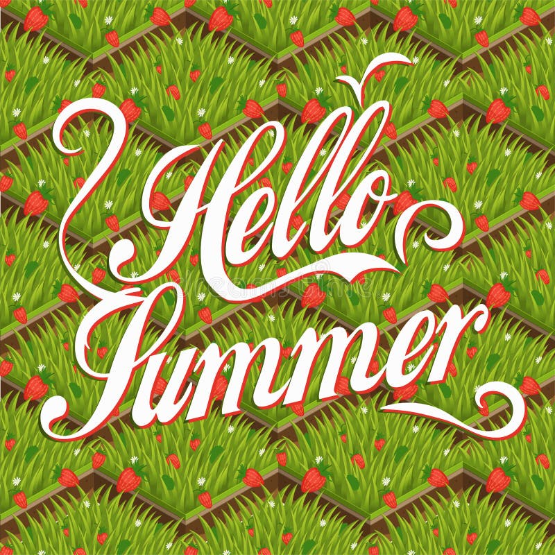 Hello Summer Background with Grass Stock Vector - Illustration of hello ...