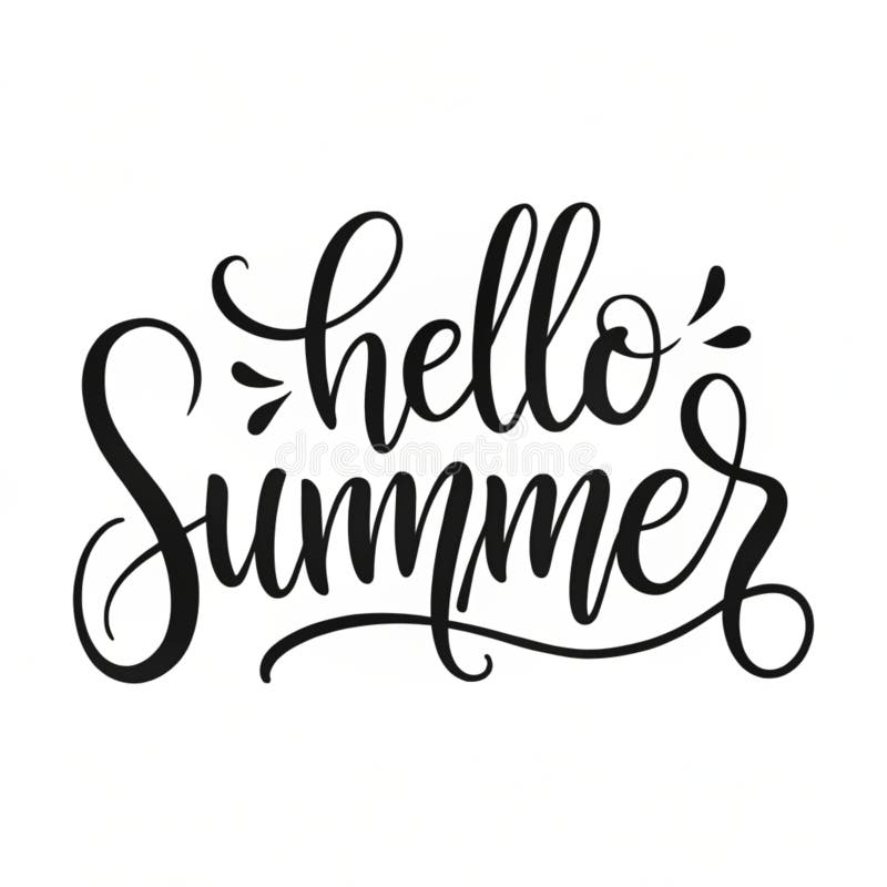 Hello Summer Calligraphy Isolated on White Background Stock ...