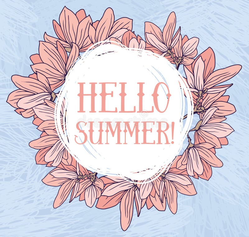 Hello summer card stock vector. Illustration of paint - 72636568