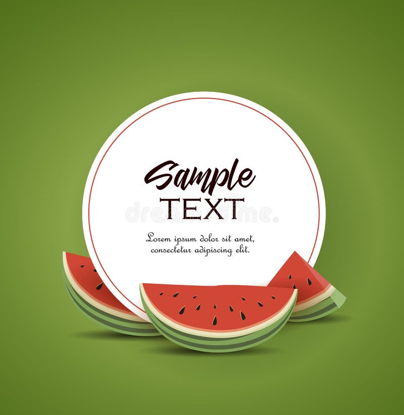 Hello Summer Card with Melon Stock Vector - Illustration of pattern ...