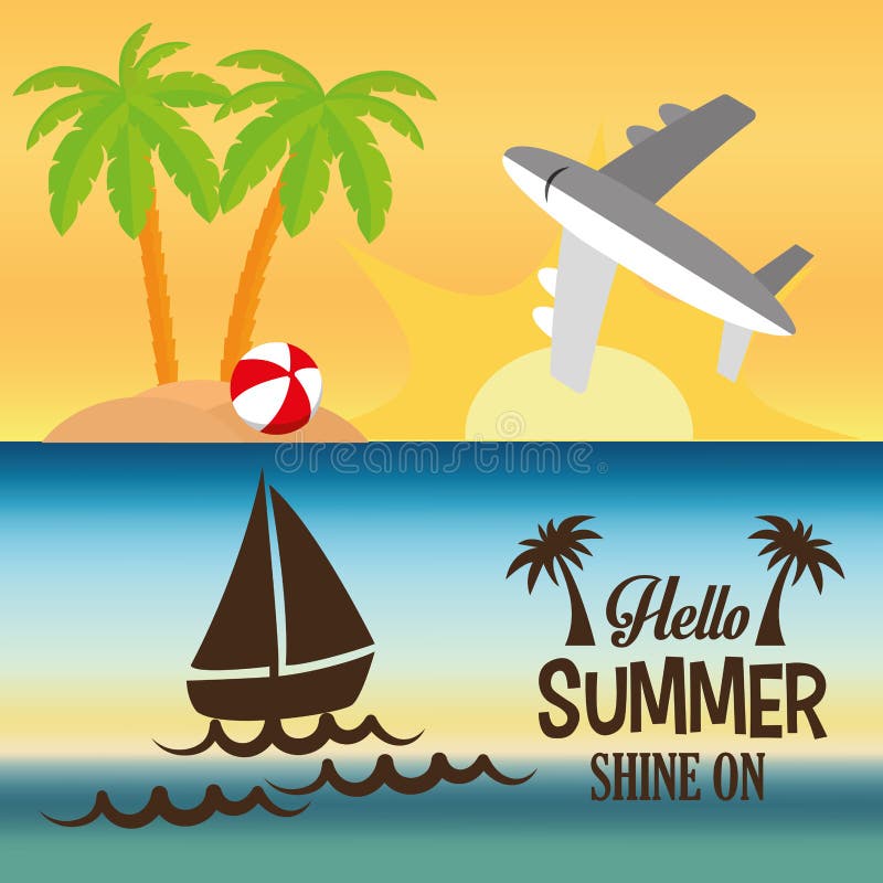 Hello summer design stock vector. Illustration of resort - 110882720