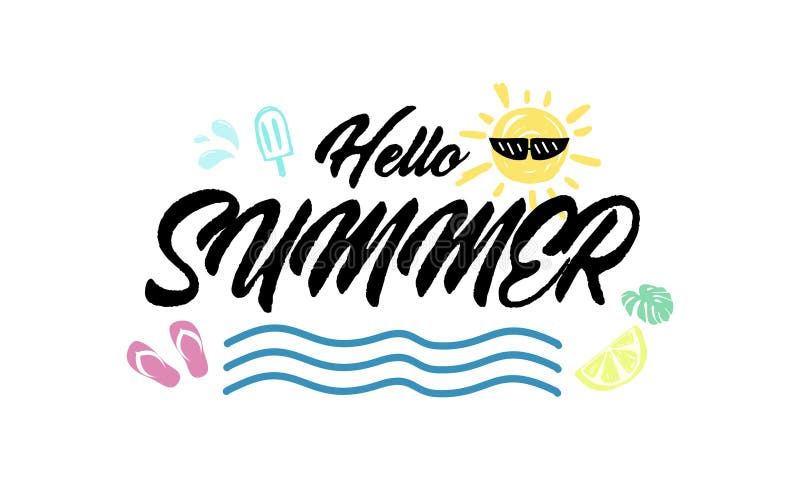 Hello Summer Concept Design. Creative Abstract Shape Background. Stock ...