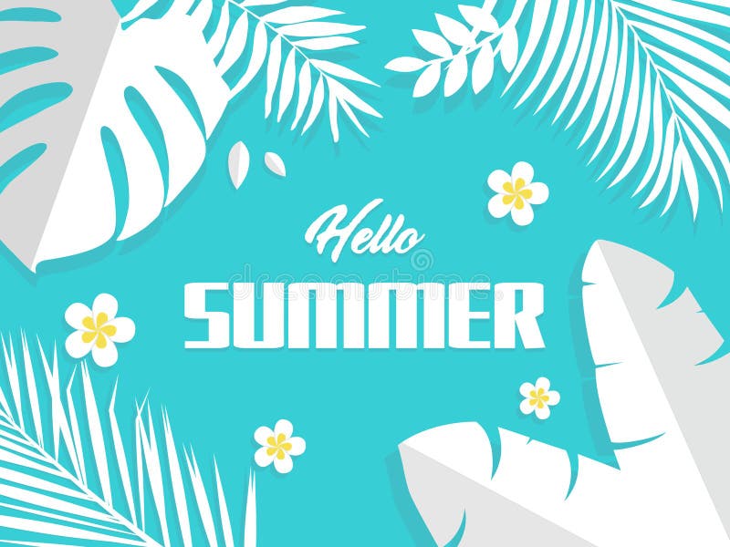 Hello Summer Concept Design. Creative Abstract Shape Background and ...
