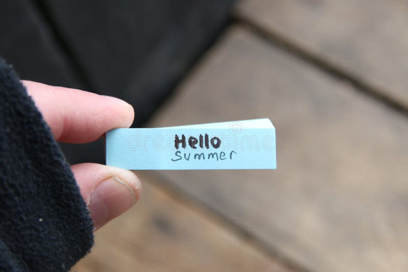 Hello Summer Creative Concept Hand Lettering Tag Stock Photos - Free ...