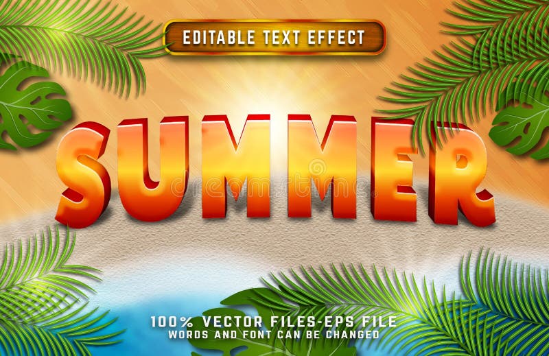 Hello Summer 3d Cartoon Text Effect Premium Vectors Stock Vector - Illustration of season ...