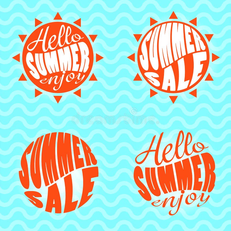 Hello Summer Enjoy and Sale Text Lettering Vector Stock Vector ...