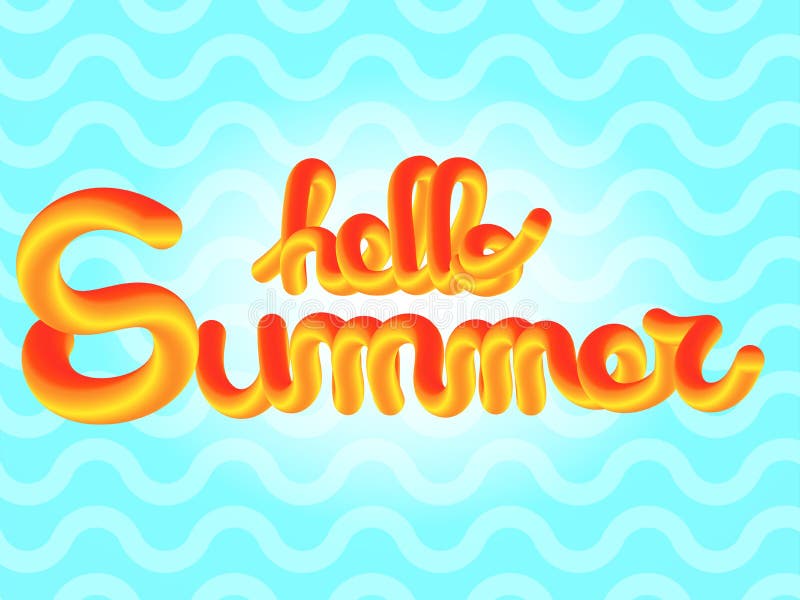 Hello Summer Enjoy Text Lettering Vector Stock Vector - Illustration of ...
