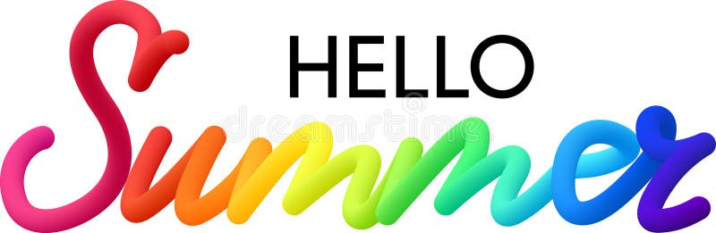 Hello Summer Fluid 3d Twist Text Made of Blended Colorful Circles Stock ...