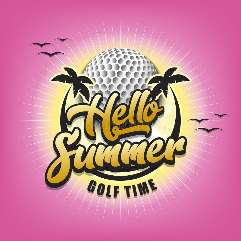 Hello summer. Golf time stock vector. Illustration of sport - 226363143