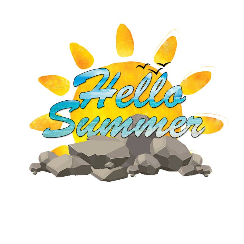 Hello Summer Graphic Design Stock Illustration - Illustration of ...