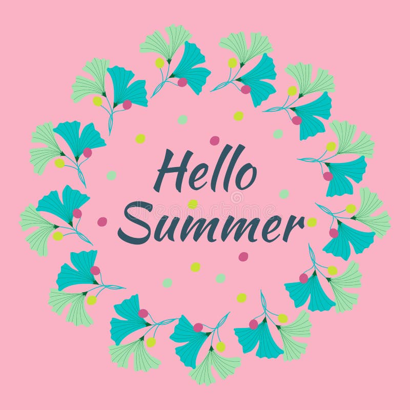 Hello summer green circle stock vector. Illustration of leaf - 94020236