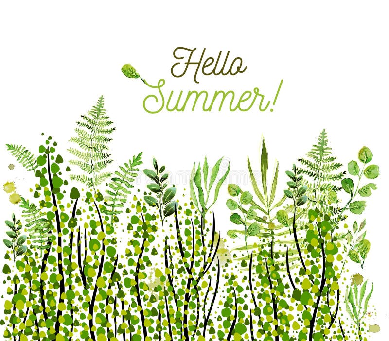 Green Grass Hello Summer Banner Stock Illustrations – 939 Green Grass ...