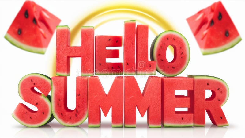 Hello Summer Greeting Card stock illustration. Illustration of card - 319577779