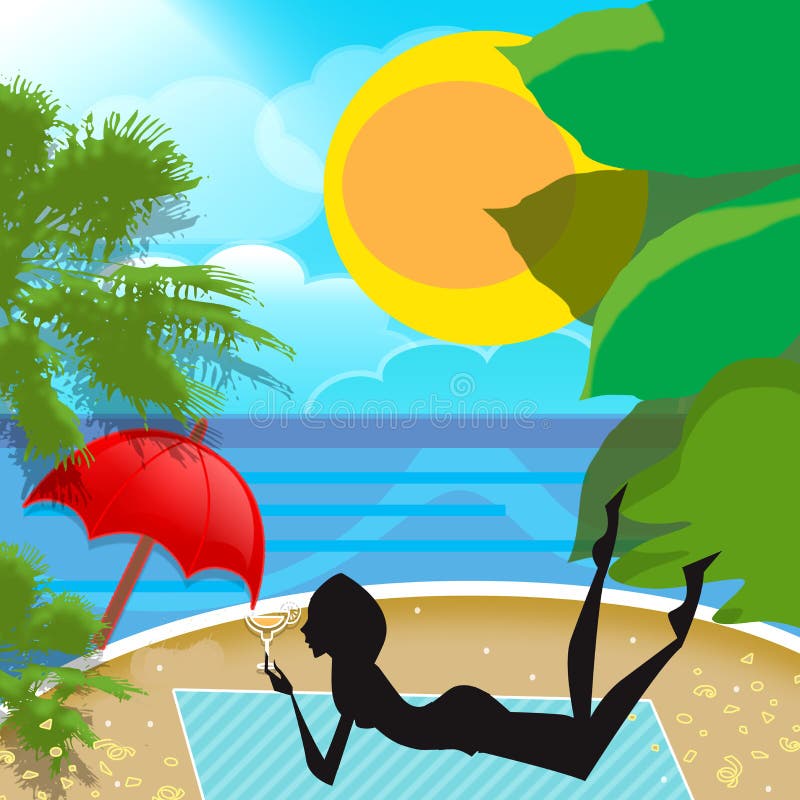Hello summer stock illustration. Illustration of relax - 87112902
