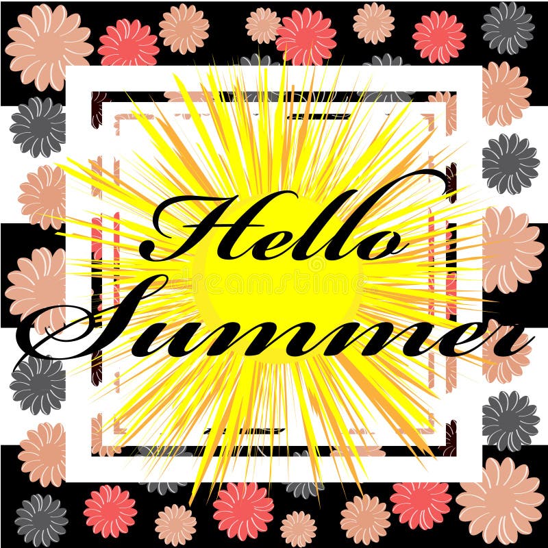 Hello Summer Image Isolated on Color Background Stock Vector ...