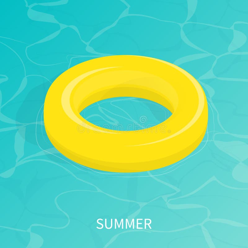 Hello Summer Isometric Pool Float Vector Stock Vector - Illustration of ...