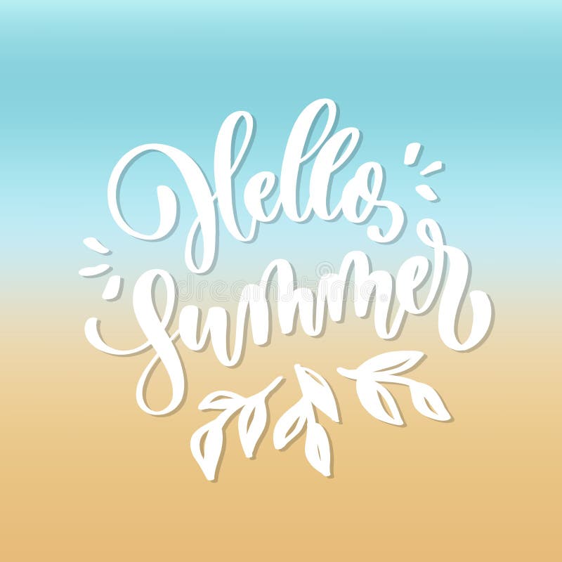 Hello Summer - Lettering Composition Stock Vector - Illustration of ...